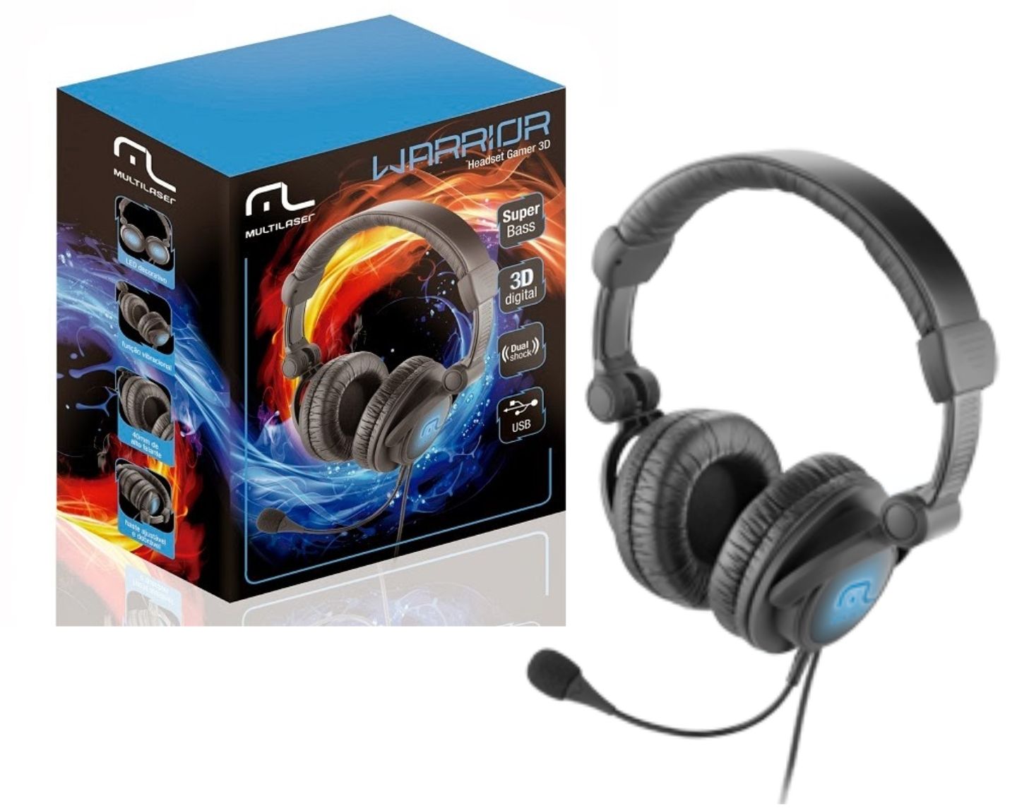 Headset Multilaser Warrior Gamer 3d - Loja FOX Games